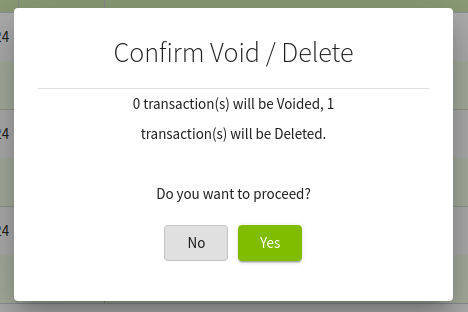 How do I void or delete a transaction?