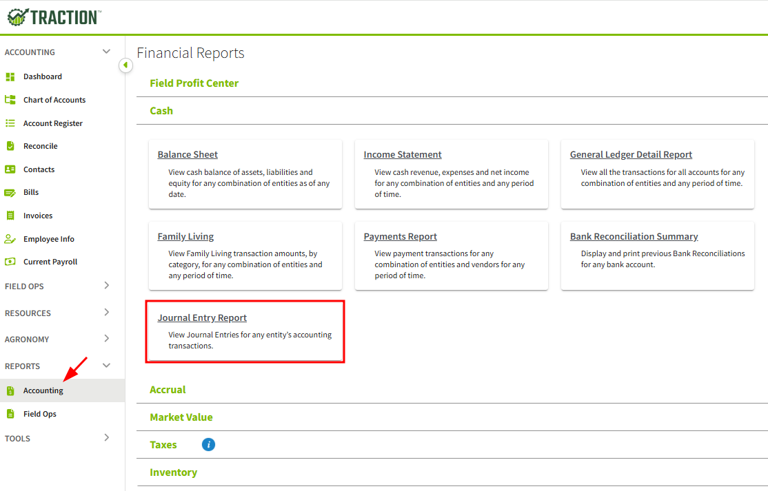 How do I create a Journal Entry Report